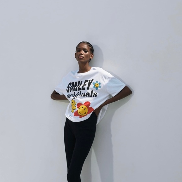 Zara | Tops | Zara X Smiley Happy Collection Tshirt Small | Poshmark
